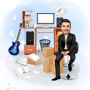 Custom Company Staff Portrait Business Office Cartoon - Etsy