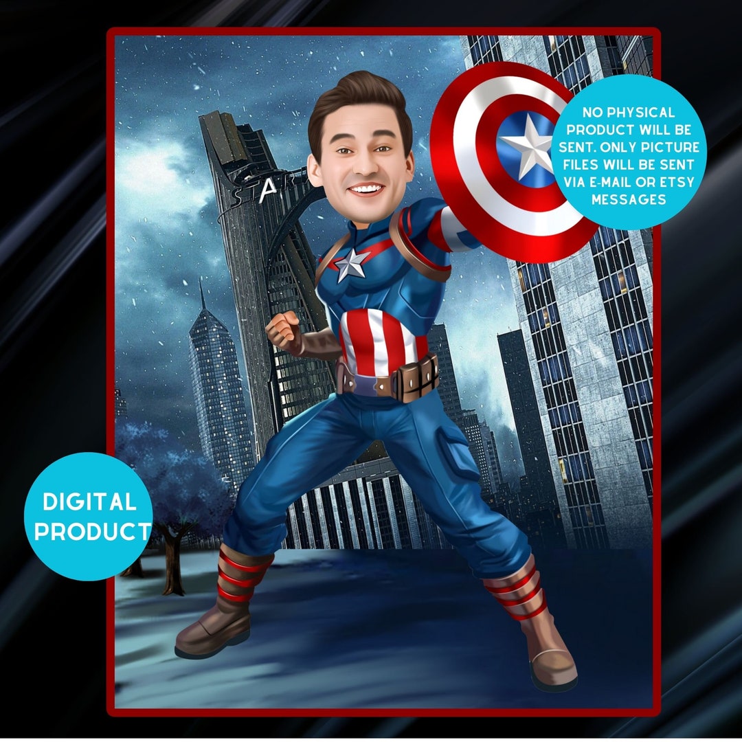 Captain America Birthday Portrait, Superhero Boy Cartoon, Captain ...
