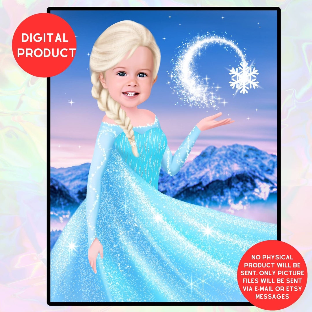 Frozen Elsa Princess Custom Portrait, Get Your Own Queen Elsa Portrait ...