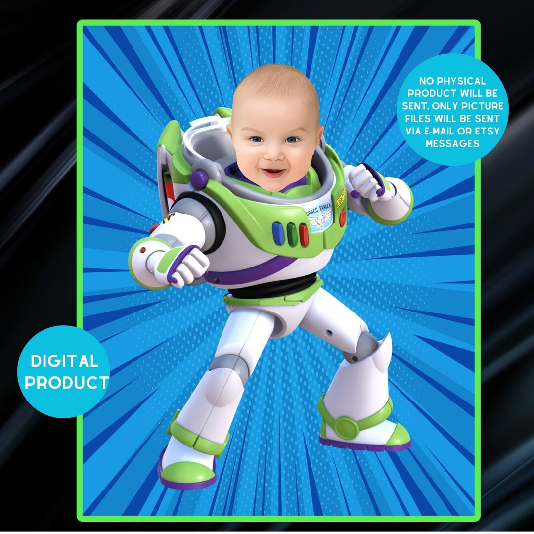 Buzz Lightyear Kids Custom Portrait, Buzz Cartoondigital Portrait, Personalized Toys Story ...