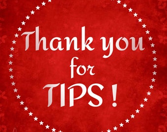 Tips Thank You Stickers - Etsy