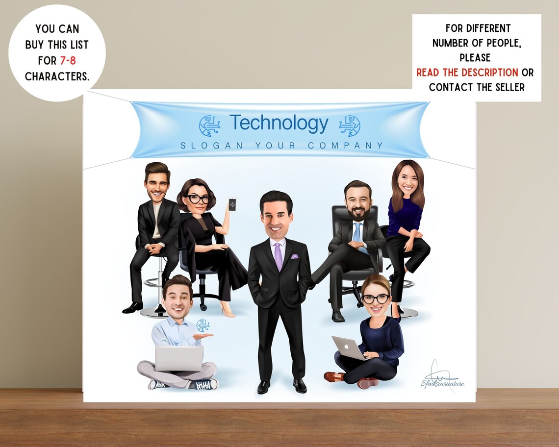 Personalised Technology Company Team Cartoon, Business Partnership ...