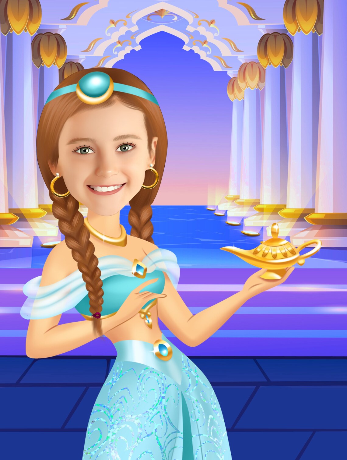 Personalized TANGLED Caricature Portrait Custom Princess - Etsy