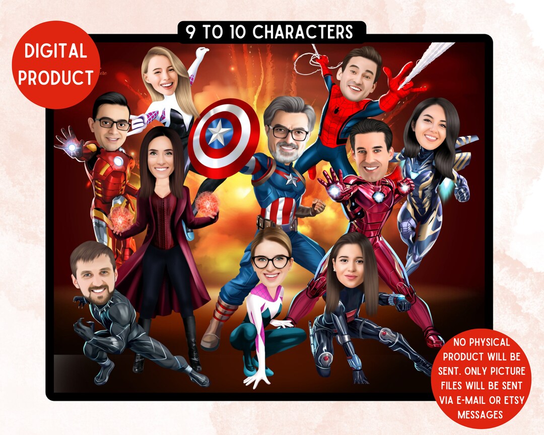 Personalised Superhero Farewell Cartoons for Company (9 to 10 ...