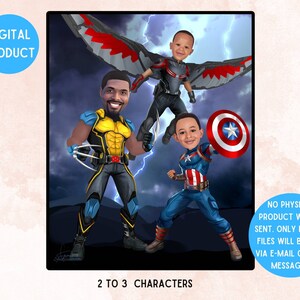 Father's Day Cartoon Gift Custom Family Superheroes - Etsy