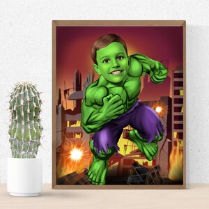 Personalized HULK Portrait,custom HULK Gift Caricature, Superheroes ...