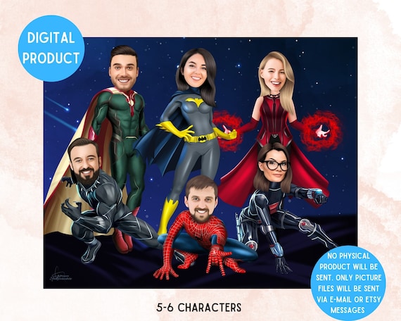 Family Of 5 Cartoon Characters