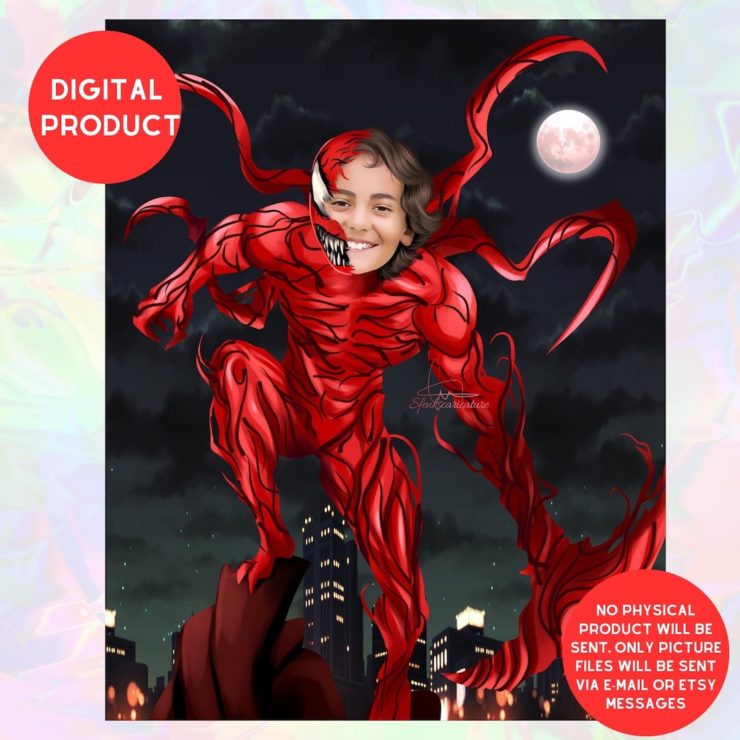 Personalized Carnage Venom Portrait, Custom Venom Birthday Banner Decor ...