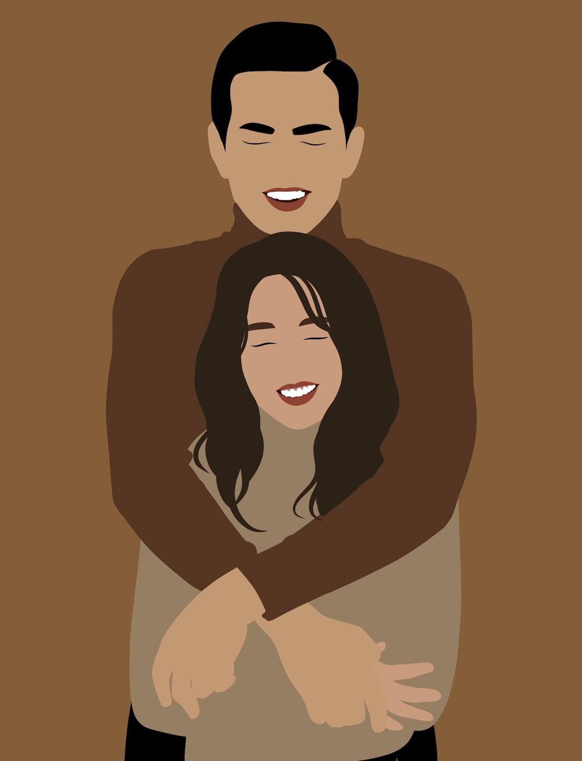 Custom Minimalist Digital Portrait Faceless Illustration ASAP - Etsy