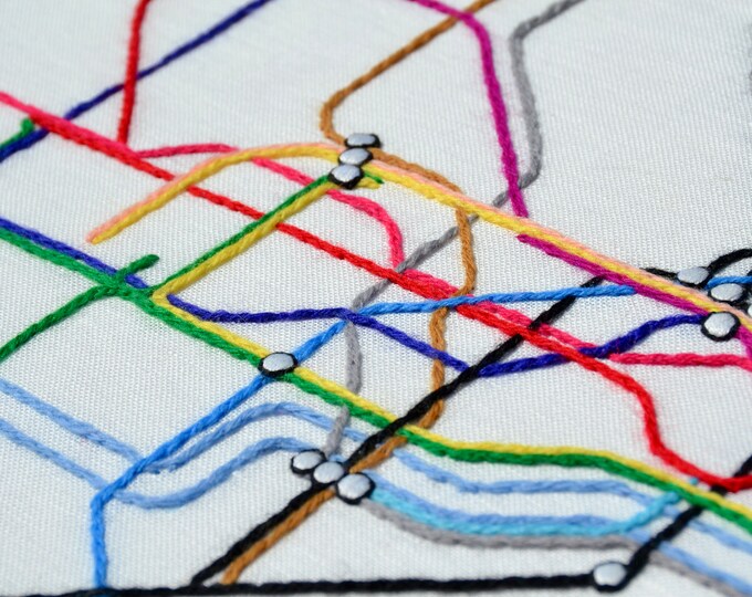 The London Tube Map Embroidery Kit - Etsy