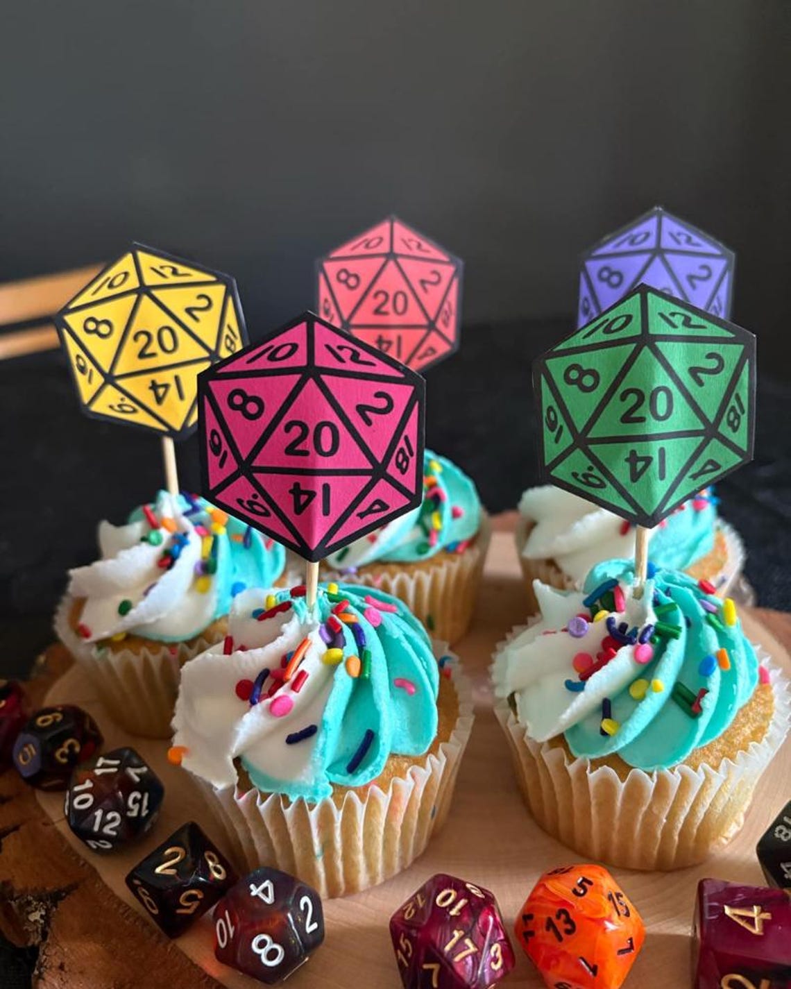 D20 Cupcake Toppers Printable Birthday Party Supplies (digital File) - Etsy