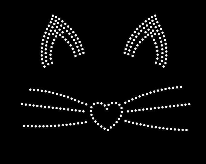 Cat Face Rhinestone Template SVG INSTANT DOWNLOAD - Etsy
