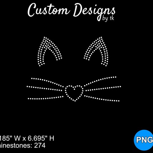 Cat Face Rhinestone Template SVG INSTANT DOWNLOAD - Etsy