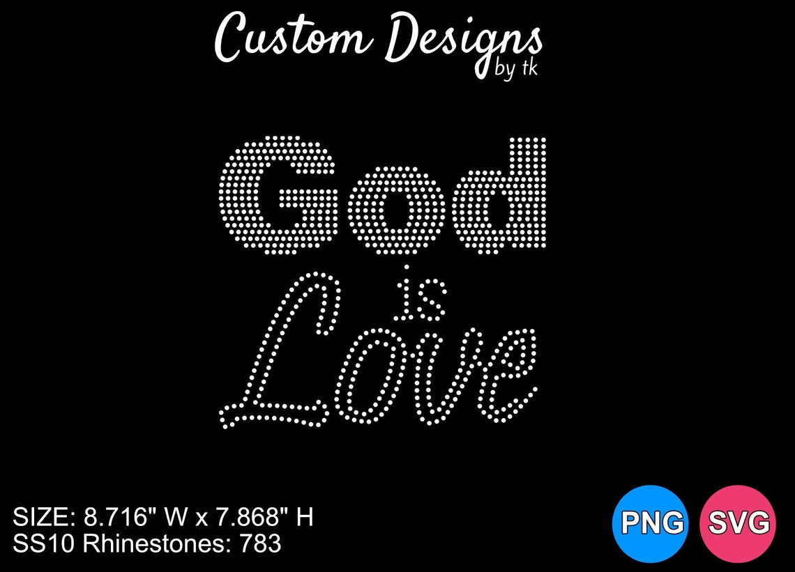 God is Love Template Rhinestone Design Digital Download God is Love ...