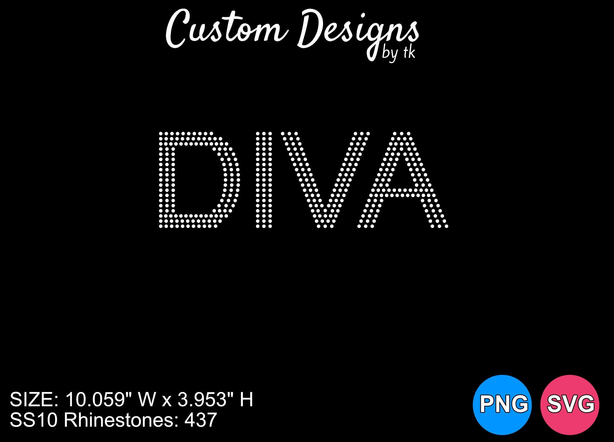 Diva Rhinestone Template Rhinestone Design Diva Svg Png DIGITAL ...