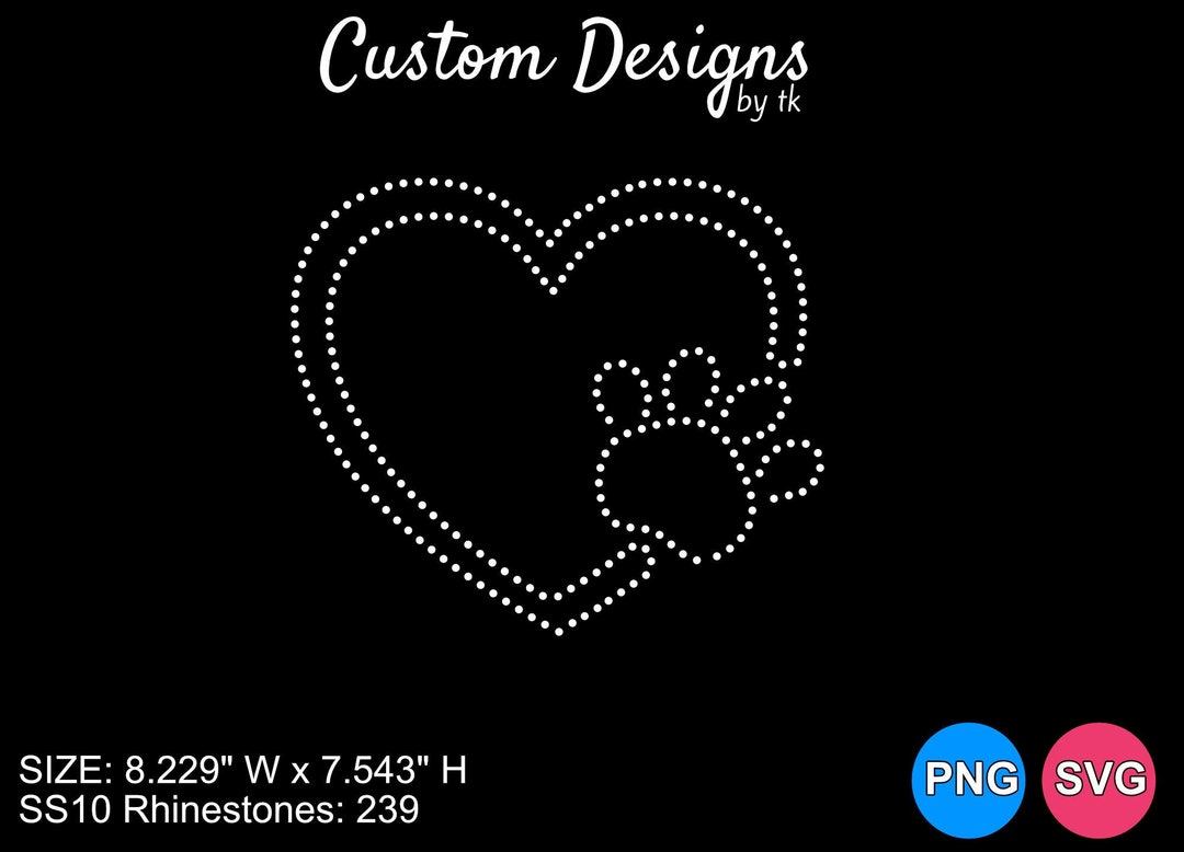 Puppy Love Rhinestone Template Digital Download Png Svg INSTANT ...