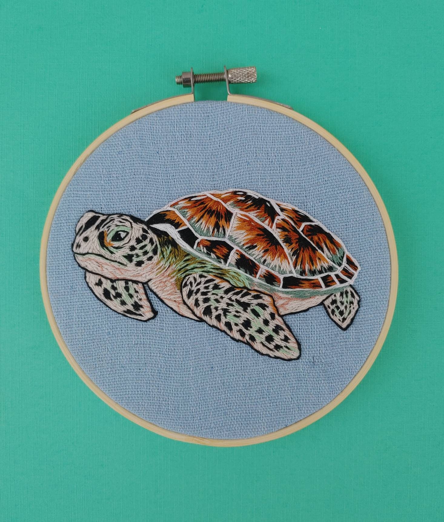 Embroidery Art Sea Turtle - Etsy
