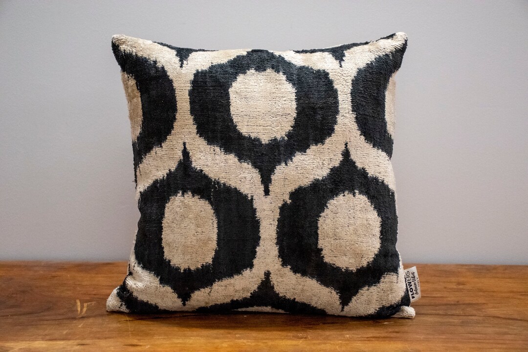 Luxury Ikat Cushion- Ikat Pillow - Silk Velvet Pillow - Decorative ...