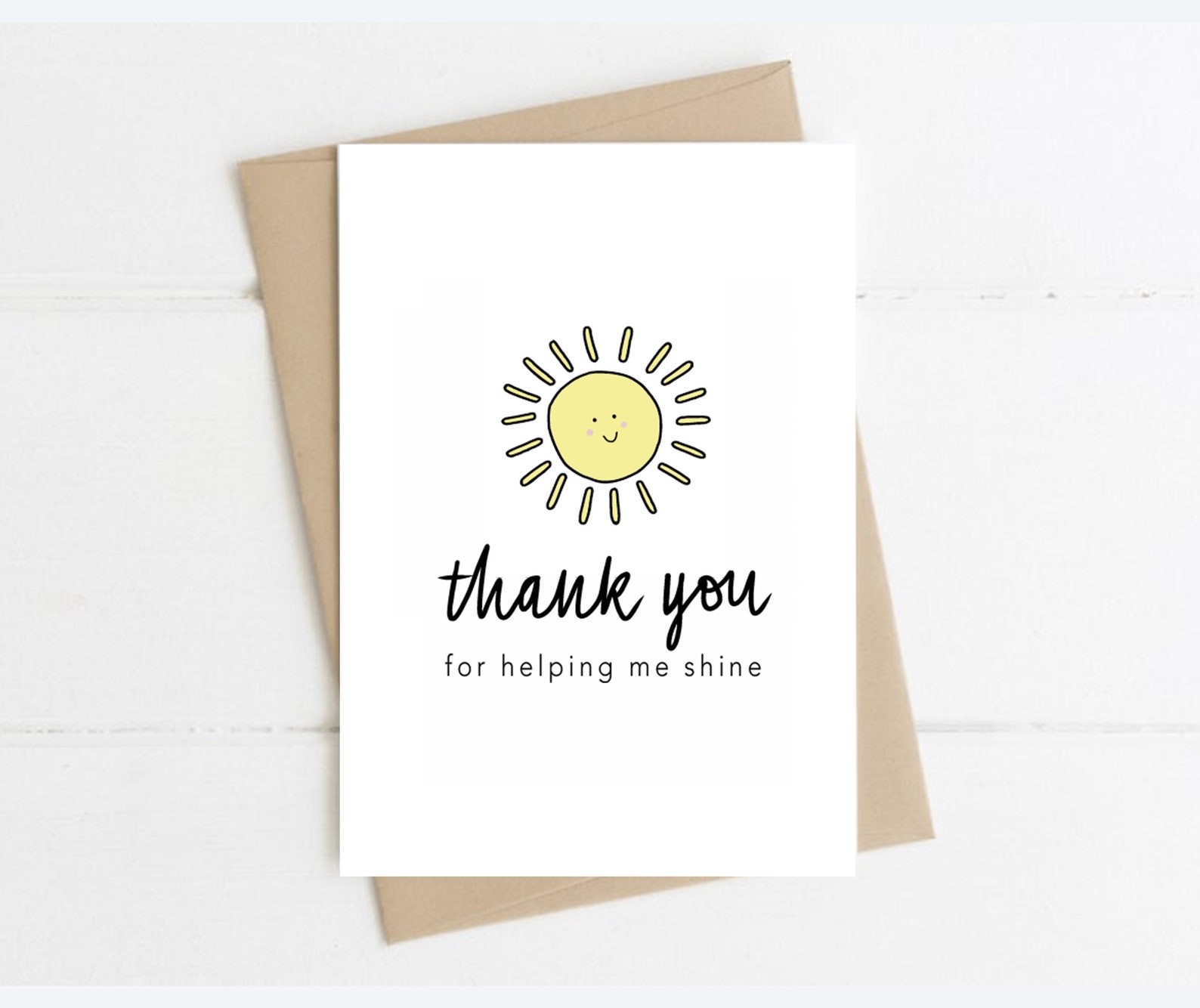 Thank You for Helping Me Shine Printable Greetings Card for - Etsy UK