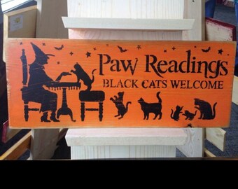 Paw Readings 9 Lives Black Cats Withces Primitive Halloween - Etsy