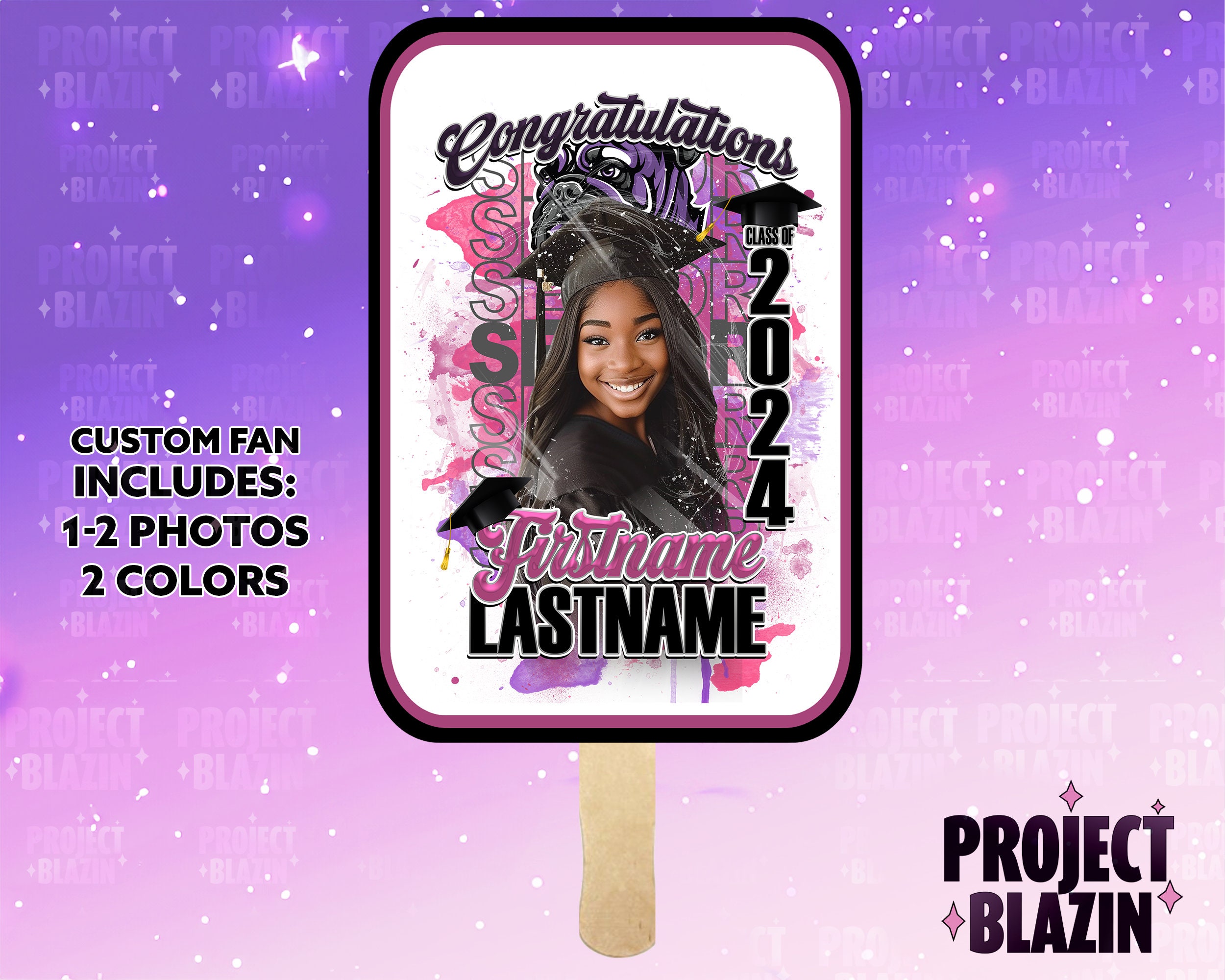 Custom Graduation Hand Fans, Anime Inspired, Class of 2024 ...