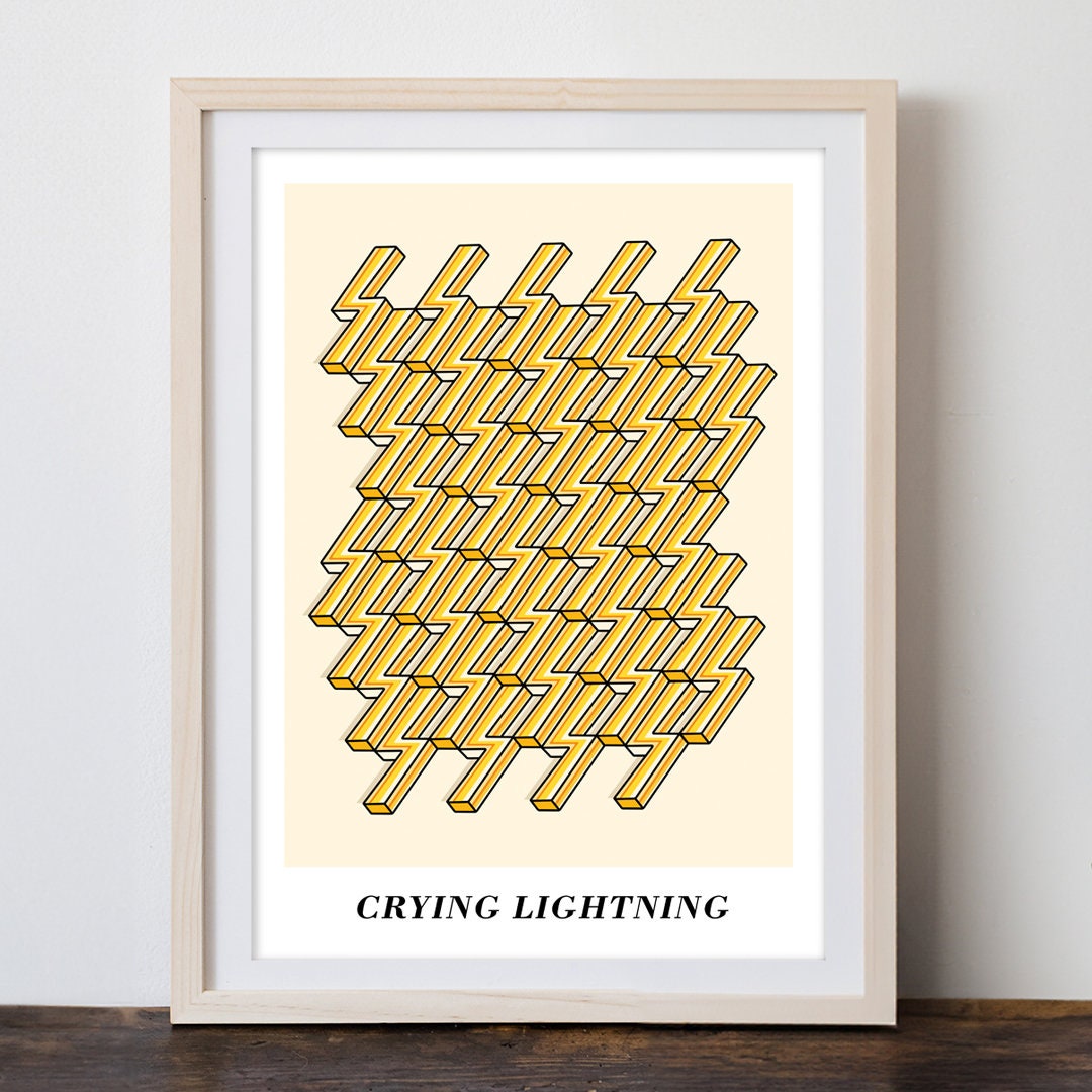 Crying Lightning Song Lyrics Poster Lyric Quote Repeating Pattern ...