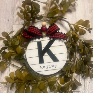 Farmhouse Monogram Shiplap Ornament | Personalized Monogram Ornament ...