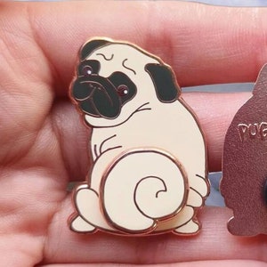 Pug Tail! Moving Hard Enamel Spring Pin - Etsy