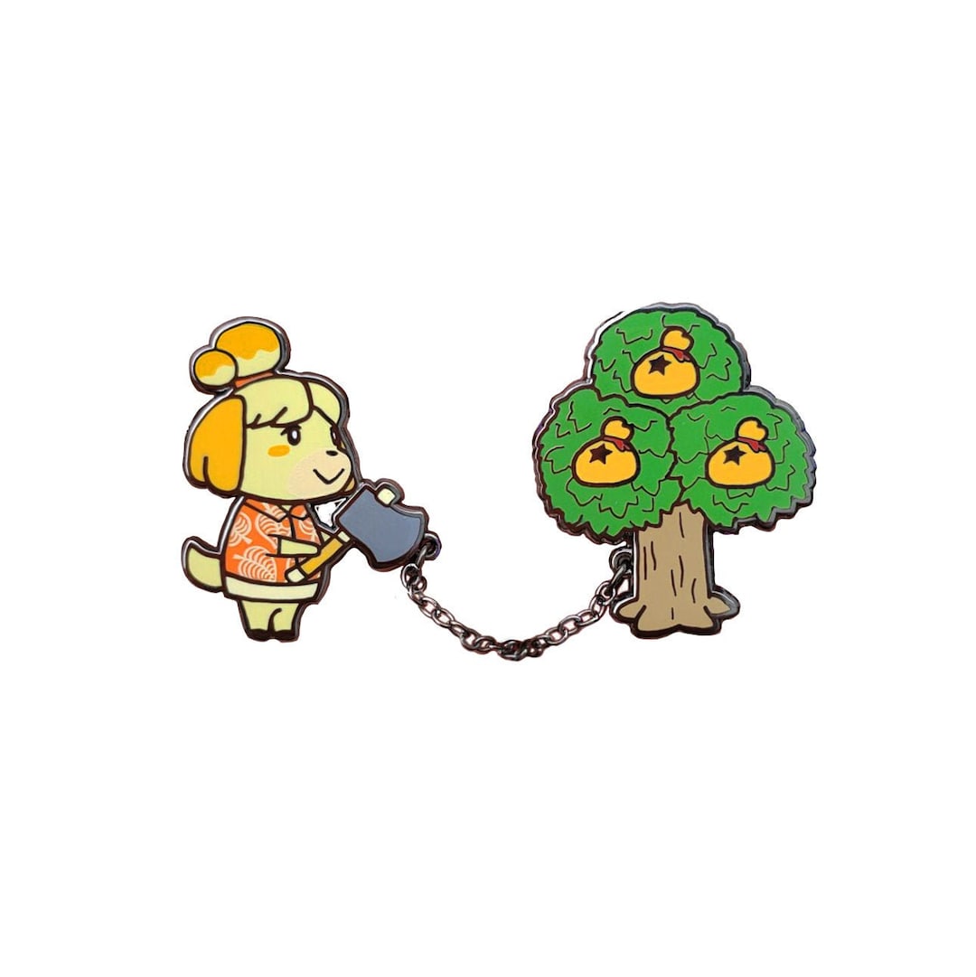 Animal Crossing Isabelle & Money Tree Chained Hard Enamel Pins - Etsy