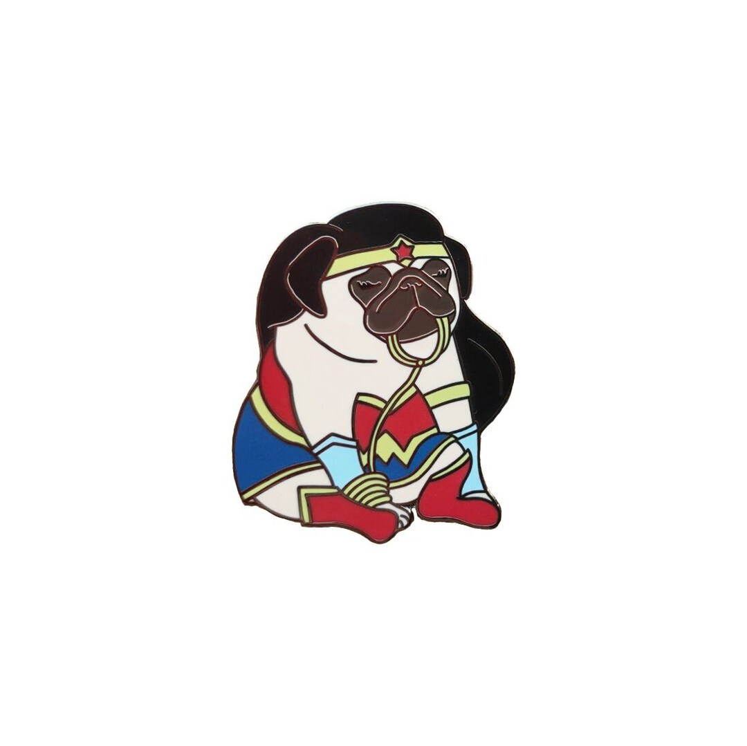 Wonder Pug Hard Enamel Pin - Etsy