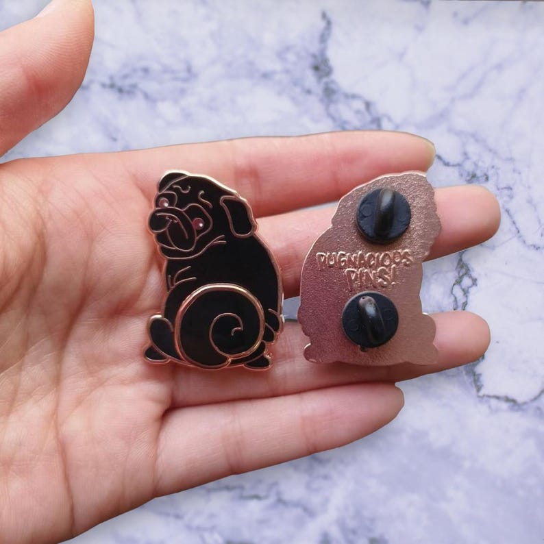 Pug Tail! Moving Hard Enamel Spring Pin - Etsy