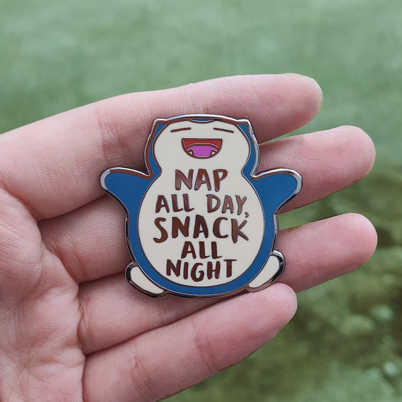 Naps And Snacks Pokemood Hard Enamel Pin | Etsy