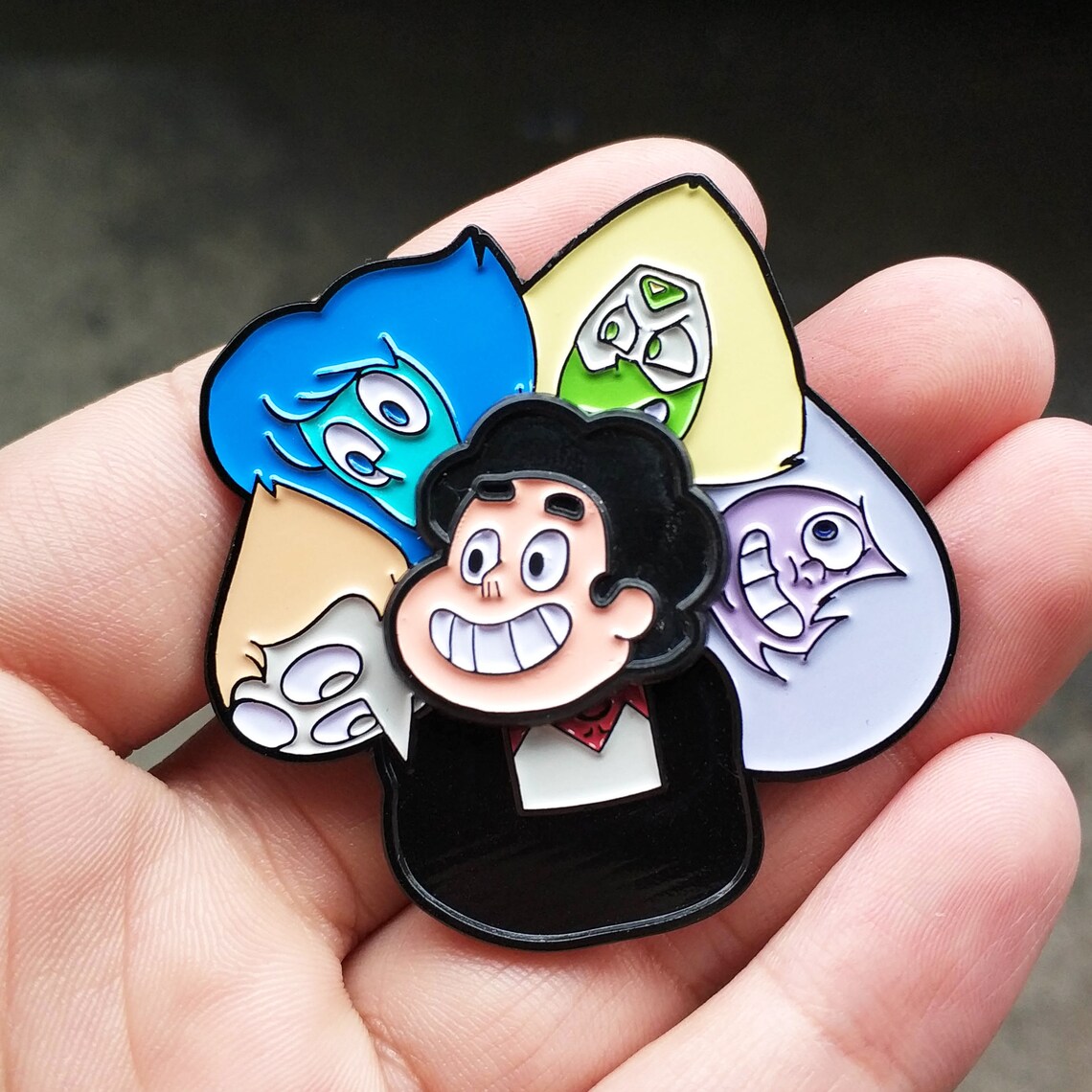 Crystal Gems Spinning Enamel Pin - Etsy