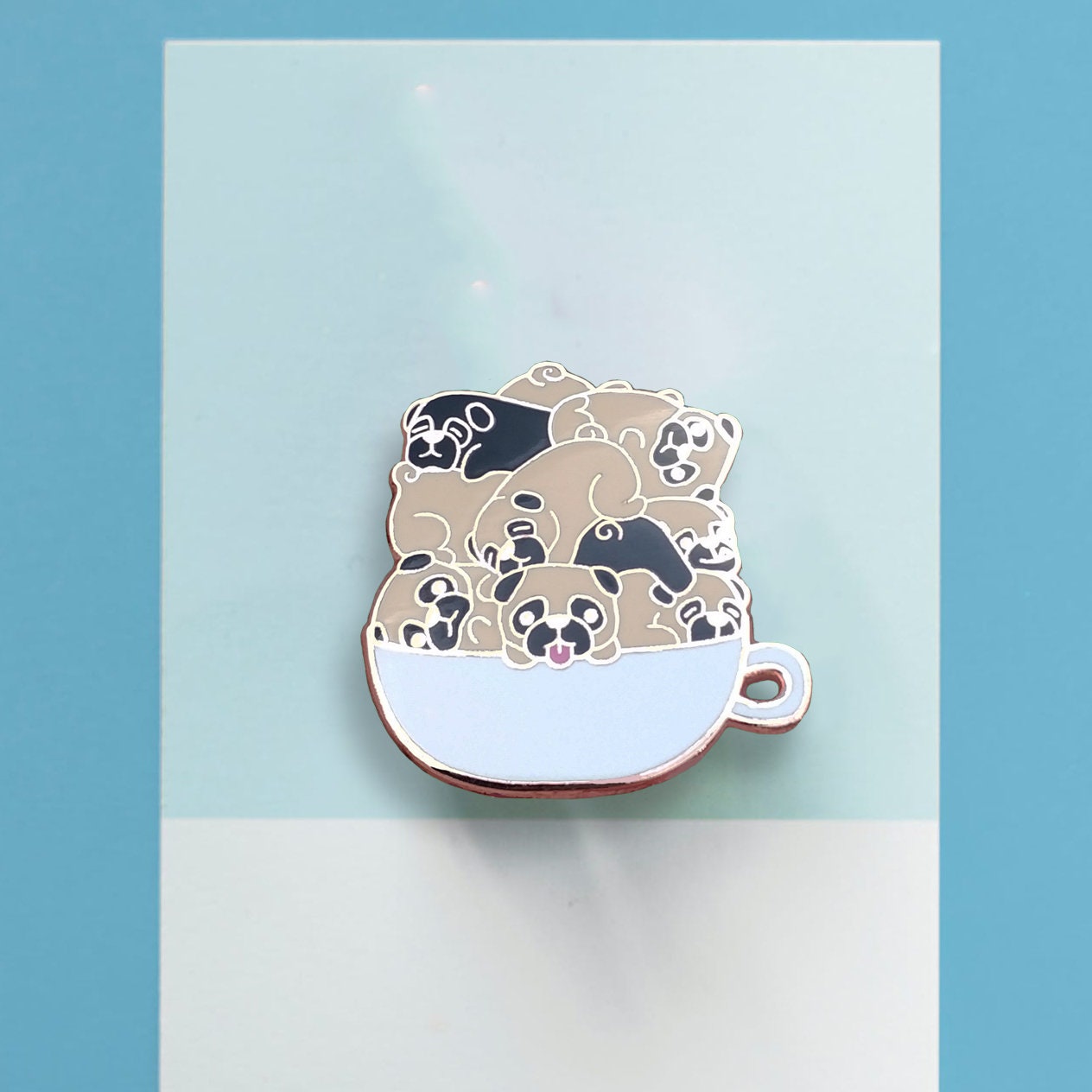 Pugs in A Mug Hard Enamel Pin - Etsy