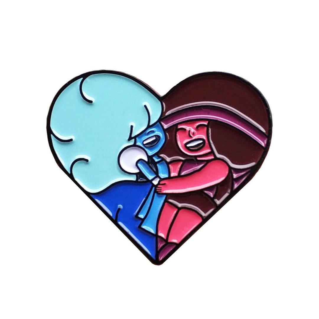 Ruby and Sapphire Enamel Pin - Etsy