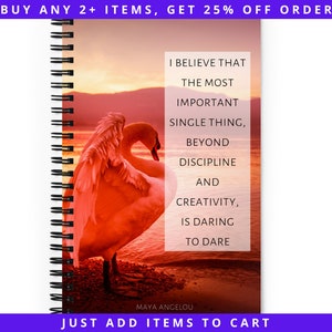 Dotted Page Spiral Notebook Maya Angelou Quote, I Believe the Most ...