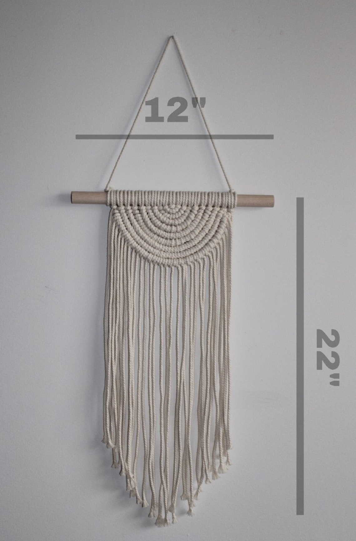 Macrame Wall Hanging Half Moon Hand Made Semi-circle | Etsy