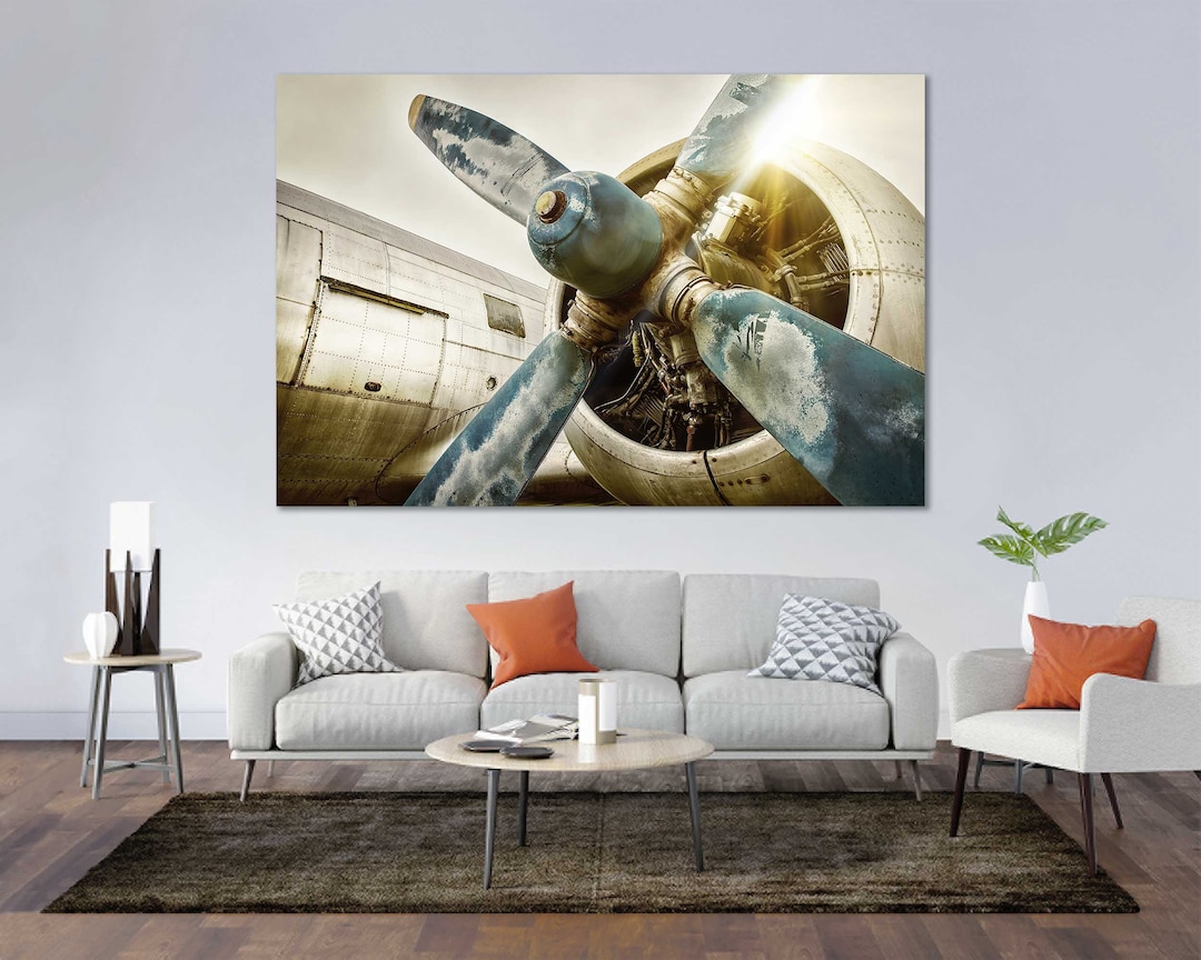Vintage Airplane Propeller Canvas Print – Rustic Aviation Wall Art - Etsy