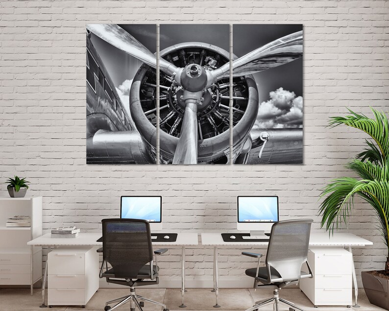 Aircraft Propeller Office Wall Art Print Airplane Propeller - Etsy