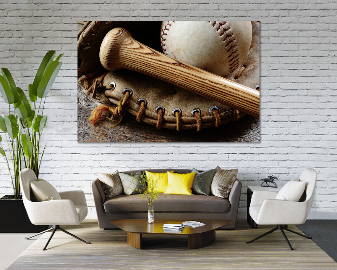 Baseball Cool Art For Wall Baseball Equipment Pictures Art | Etsy