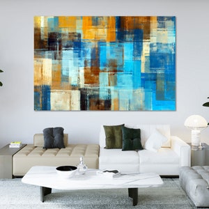 Colorful Brush Strokes Abstract Art on Canvas Cool Abstract Decor Large ...