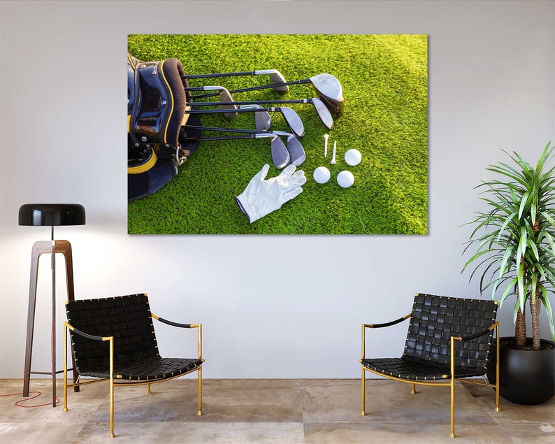 Golf Equipment Original Decor Home Golf Game Modern Wall Art | Etsy