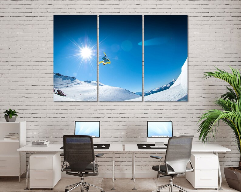 Snowboard Jump Canvas Print – Winter Sports Photography, Alpine ...