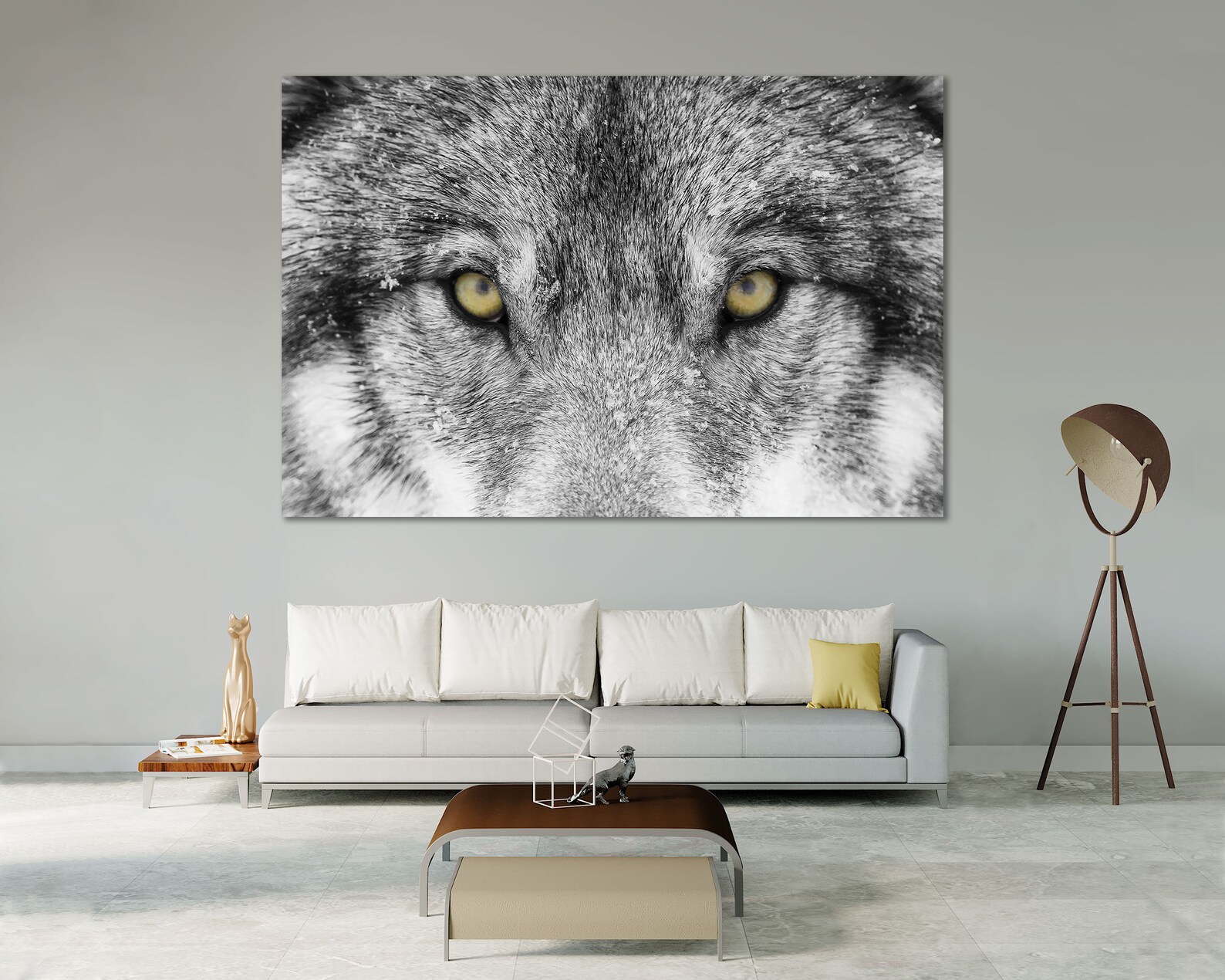 Grey Wolf Wall Art Wolf Canvas Print Wolf Horse Wall Decor | Etsy
