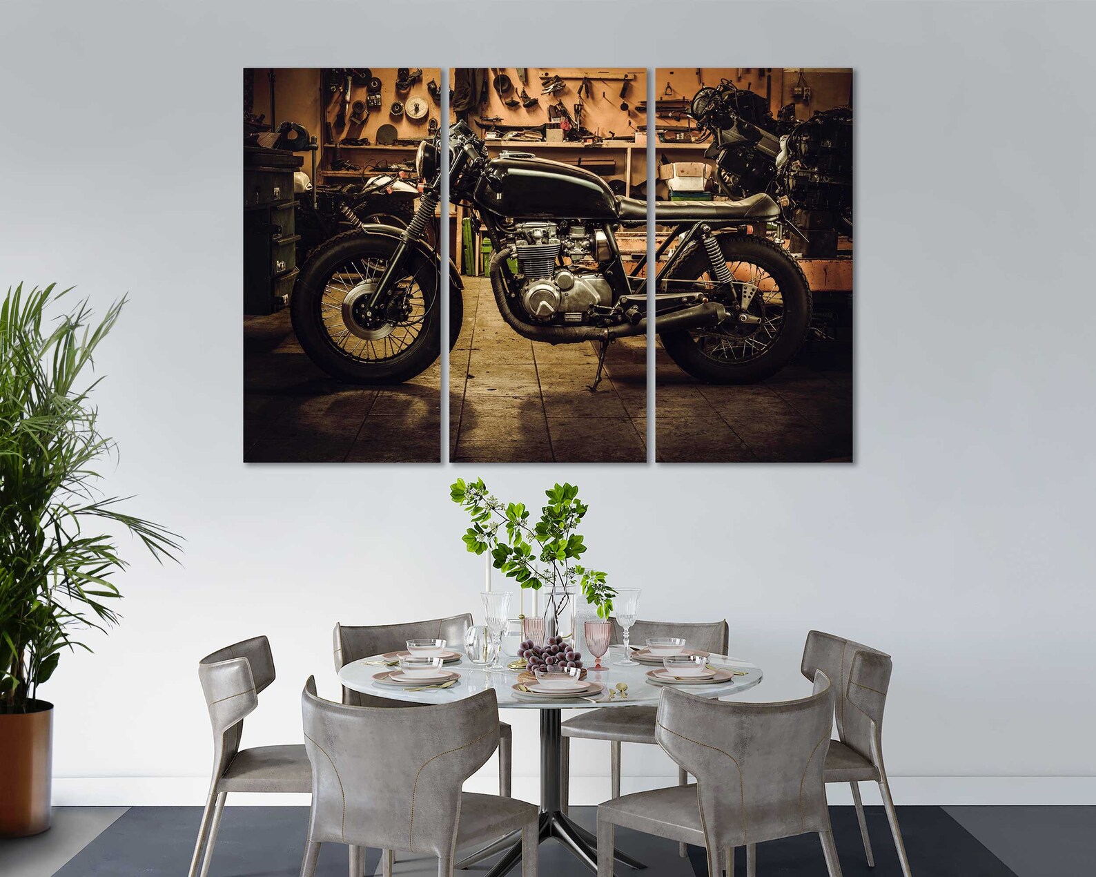 Vintage Motorcycle Canvas Wall Art, Garage Decor - Etsy