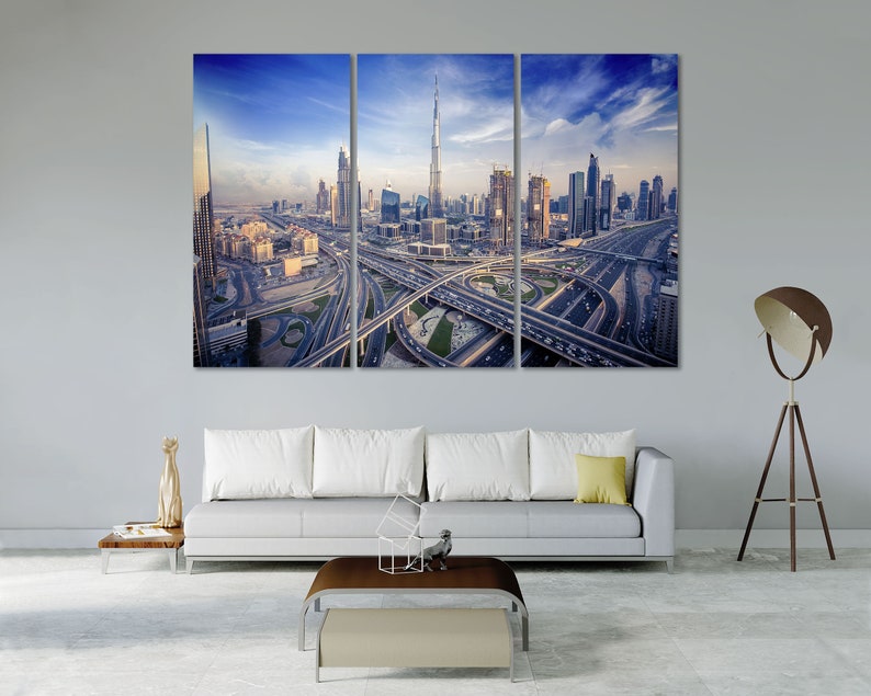 Dubai Skyline Canvas Print, United Arab Emirates Cityscape Wall Art - Etsy