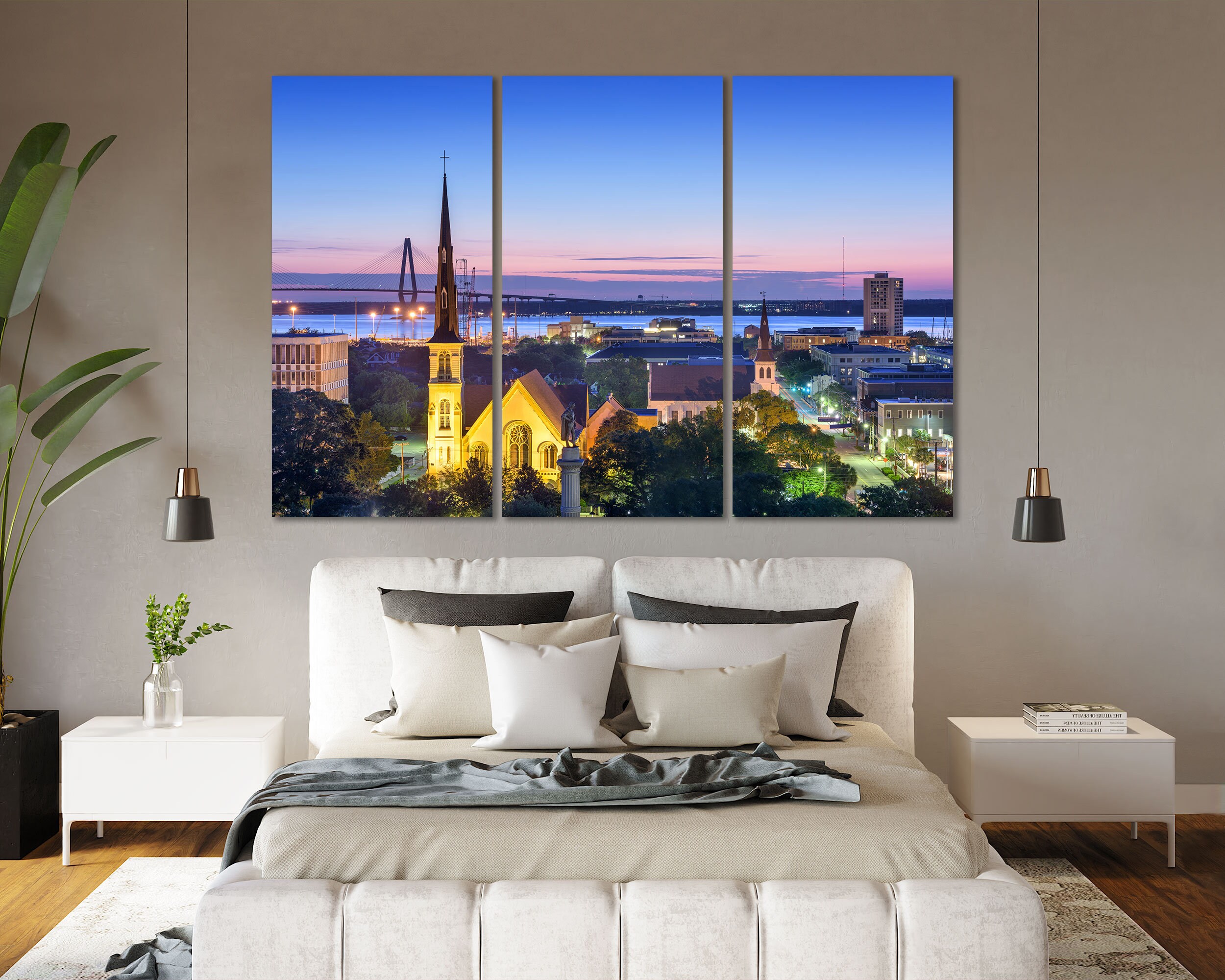 Charleston Skyline Wall Decor Charleston Large Artwork | Etsy