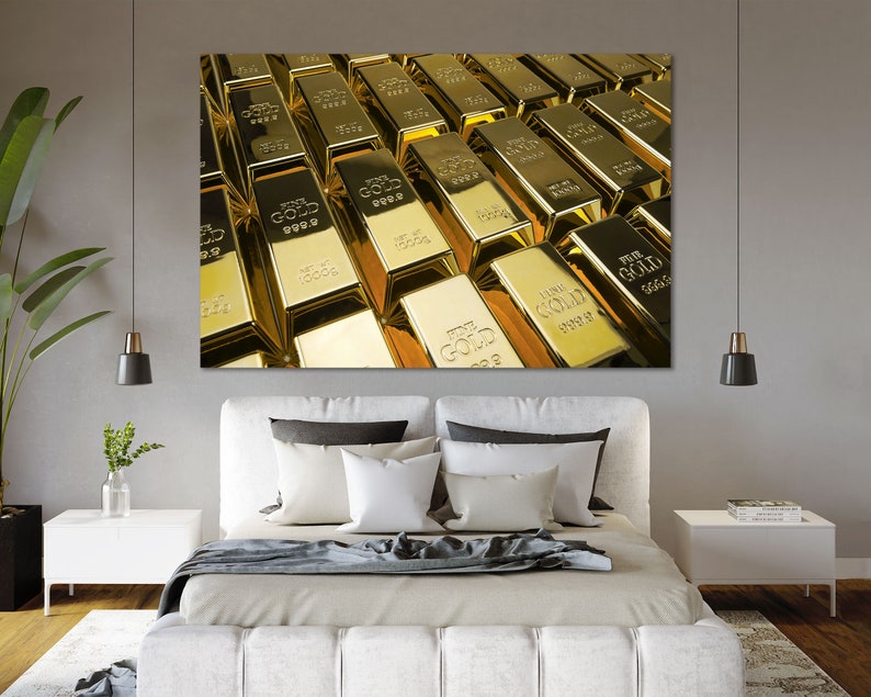 Gold Bars Stylish Wall Decor for Office Finance Art Print on - Etsy