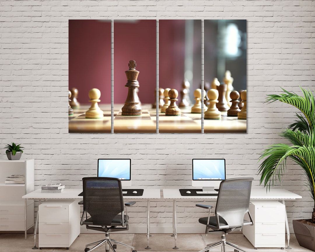 Chess Art on Canvas Decor Chess Photo Art for Extra Large Wall Chess ...
