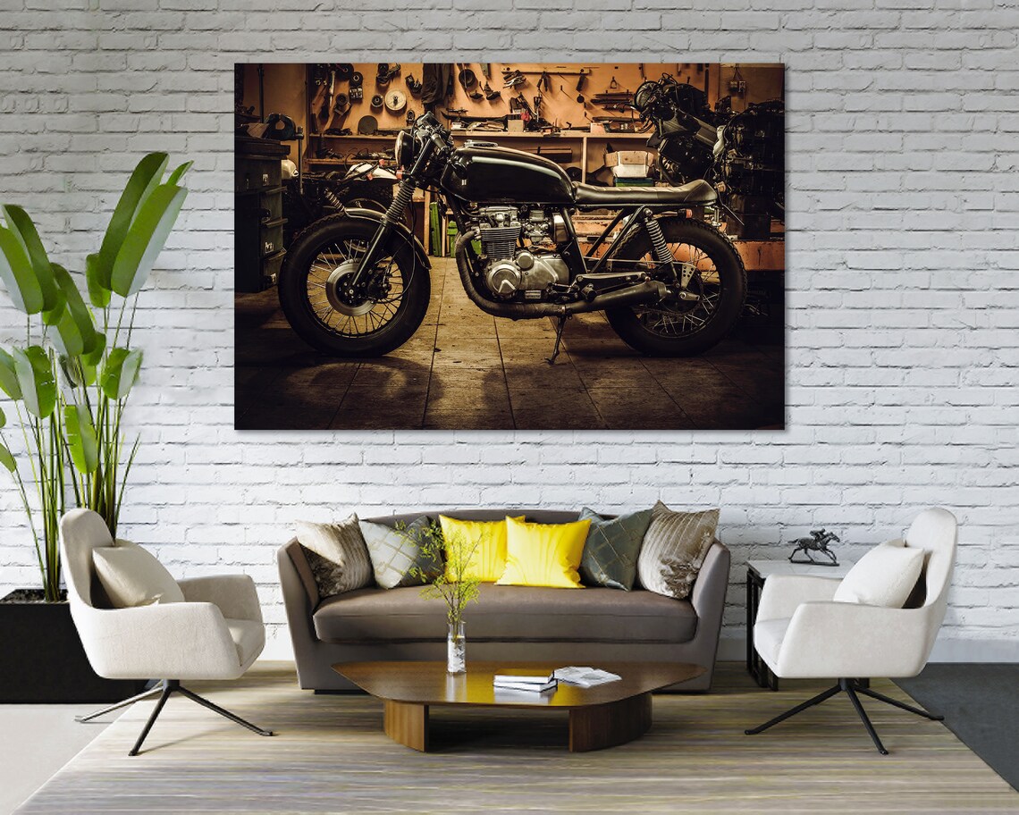 Vintage Motorcycle Original Wall Decor Motorcycle Large Wall | Etsy